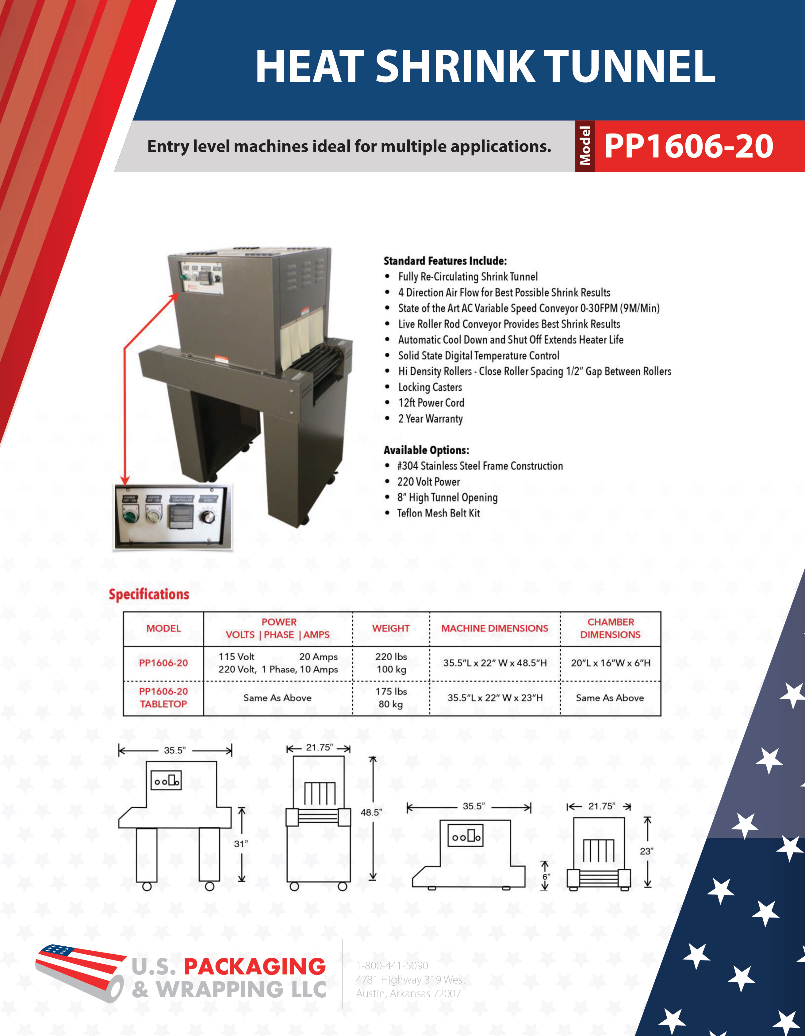 Shrink Tunnels | Heavy-Duty, Long-Lasting Heat Systems - U.S. P&W