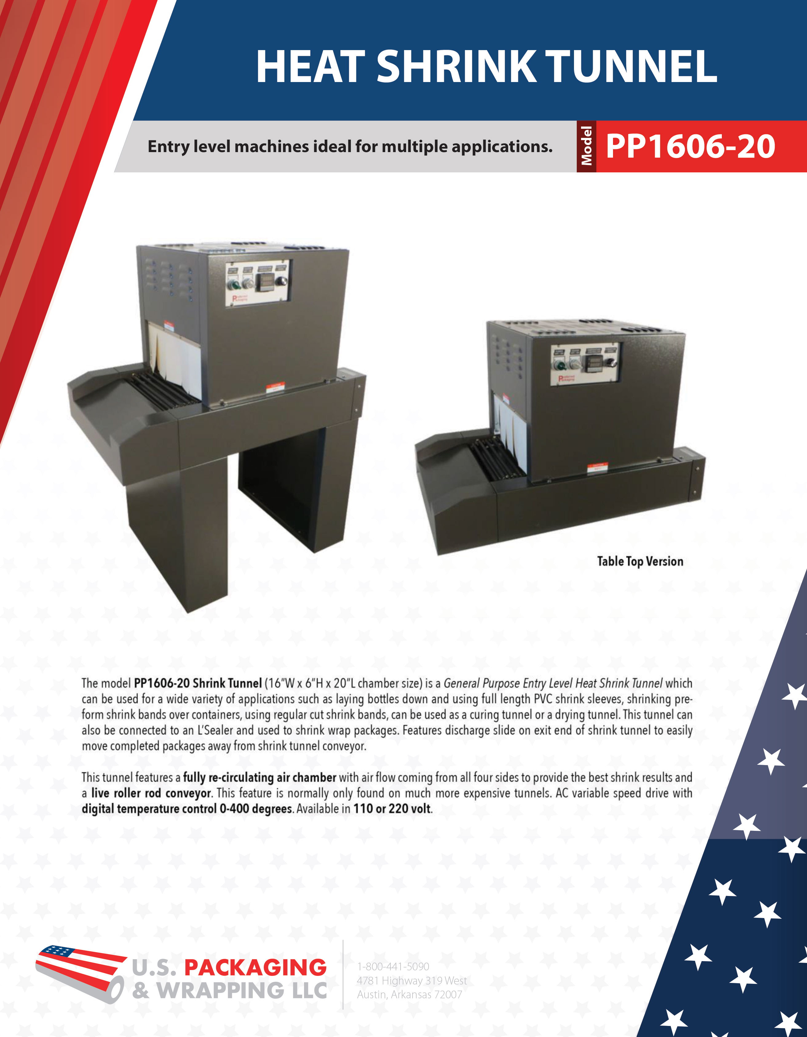 Shrink Tunnels | Heavy-Duty, Long-Lasting Heat Systems - U.S. P&W