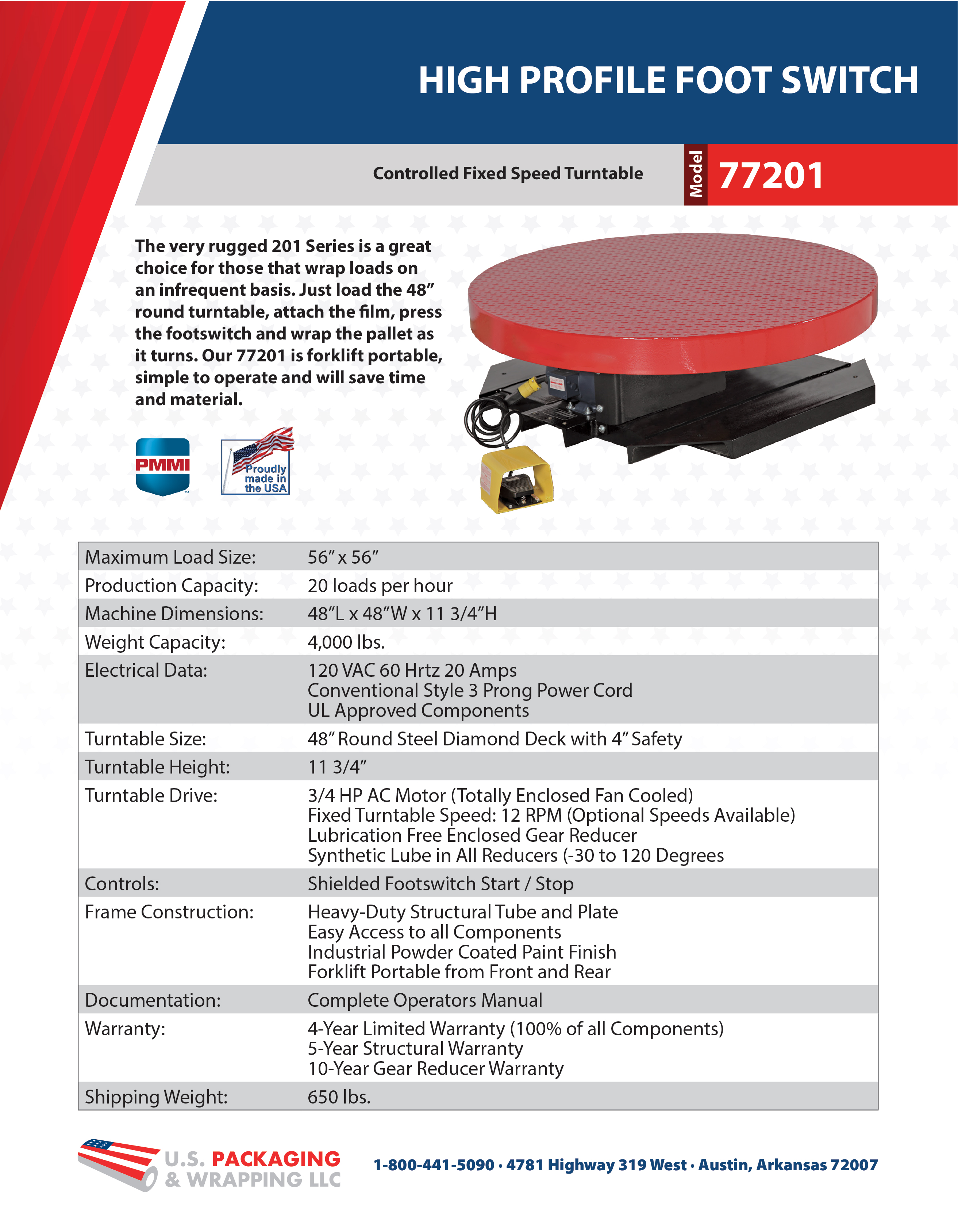 Pallet Turntable | Rotate Pallets Easily for Faster Wrapping - U.S. P&W